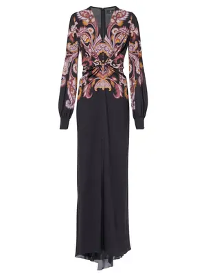 Etro Paisley Sablé Maxi Dress - Black