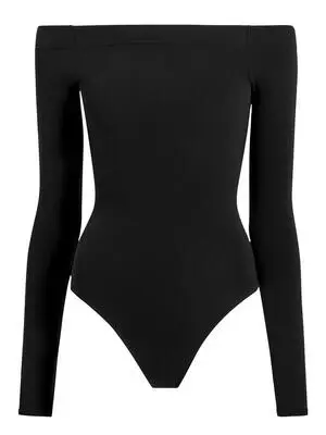 Commando Ballet Off-shoulder Microfiber Bodysuit - Black