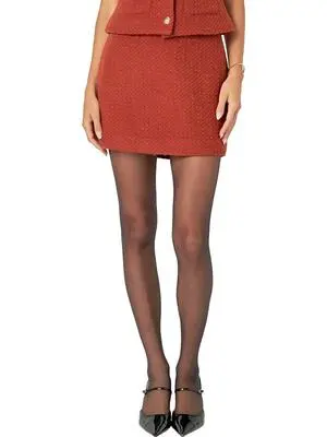 English Factory Tweed Mini Skirt - Rust