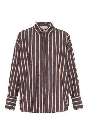 THEO THE LABEL Echo Pearly Shirt - Koffee/gold