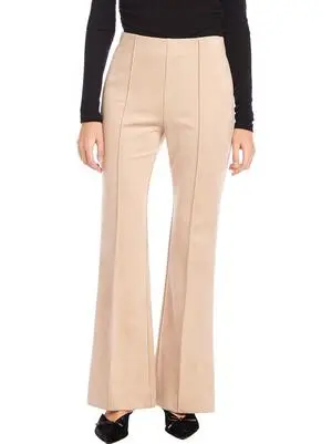 Fifteen Twenty Ellie Pintuck Bootcut Faux Suede Pants - Almond