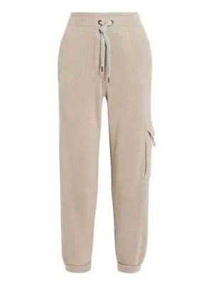 Brunello Cucinelli Bead-embellished Cotton Track Pants - Beige