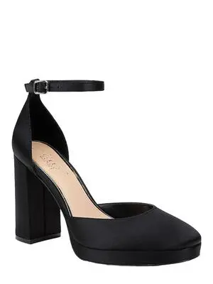 Badgley Mischka Stephanie Platform Pumps - Black Satin