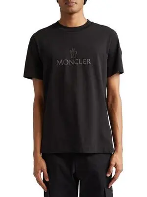Moncler Logo Embellished T-shirt - Black