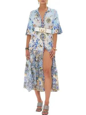 Camilla Tiered Long Shirt Dress - Al Manial Palace Memoirs