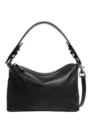 AIMEE Ava Convertible Leather Shoulder Bag - Black