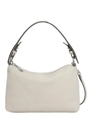 AIMEE Ava Convertible Leather Shoulder Bag - Chalk