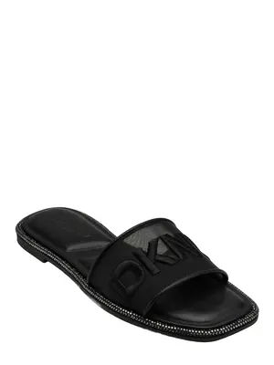 Dkny Badin Logo Slide Sandal - Black
