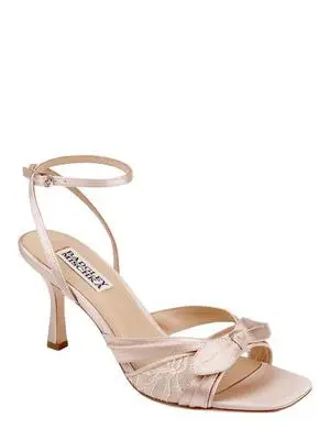 Badgley Mischka Joselyn Ankle Strap Sandal - Latte Satin