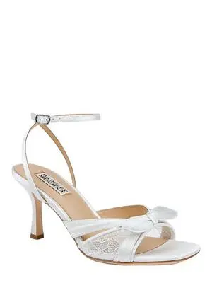 Badgley Mischka Joselyn Ankle Strap Sandal - White Satin