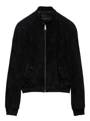 Prada Suede Bomber Jacket - Black