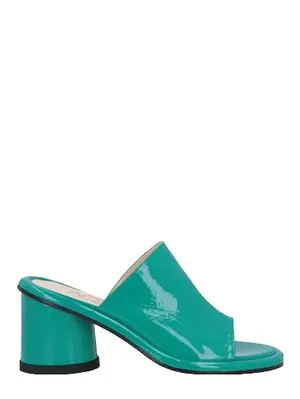 Agl Leather Slide Sandals - Green