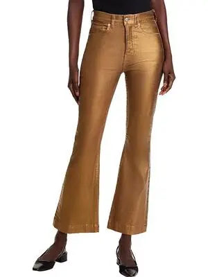Veronica Beard Carson Coated Flare Jeans - Antique Brass