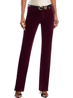 L'Agence Stevie Velveteen High-rise Straight Jeans - Dark Port
