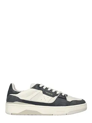 Axel Arigato Foiled-logo Leather And Suede Low-top Trainers - Beige Comb