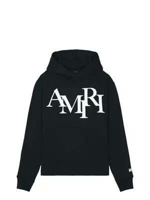 Amiri Staggered Logo Hoodie - Black