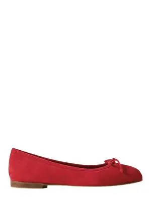 Manolo Blahnik Veralli Suede Ballet Flats - Red
