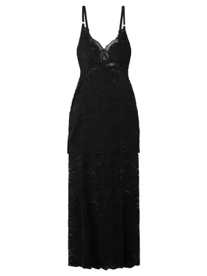 Rabanne Guipure Lace Maxi Dress - Black
