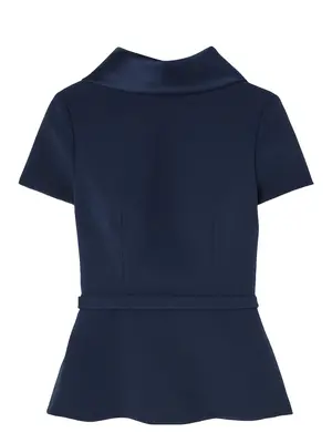 Safiyaa Elvan Belted Crepe Blouse - Blue