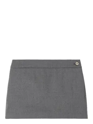 Wardrobe.NYC Wool-blend Twill Mini Skirt - Gray