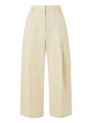 TOTEME Pleated Crepe Wide-leg Pants - Cream