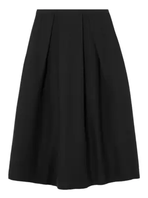 TOTÊME TOTEME Pleated Wool And Silk-Blend Midi Skirt
