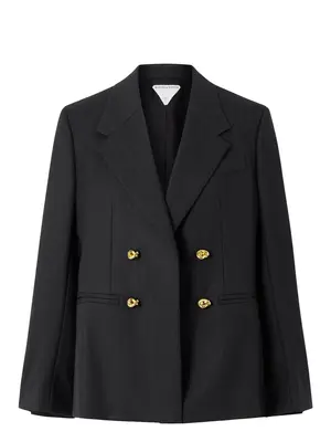 Bottega Veneta Double-breasted Wool Blazer - Black