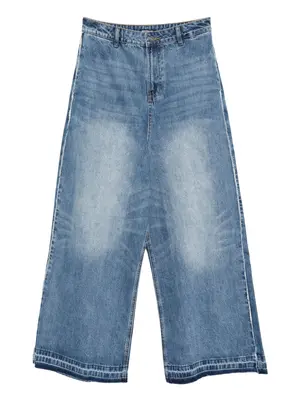 GROUND ZERO Faded Wide-leg Jeans - Blue