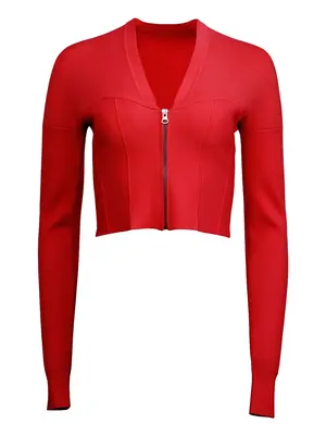 Fleur Du Mal Bustier Cardigan - Red