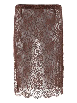 Saint Laurent Pencil Skirt - Brown