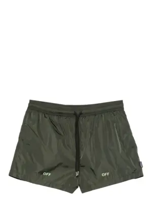 Off-White Off Stamp Swim Shorts - Green