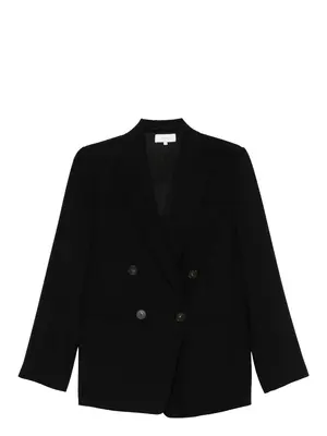Vince Crepe Double-breasted Blazer - Black