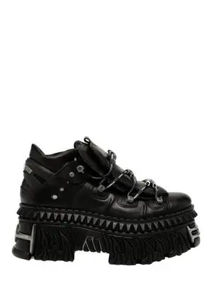 Vetements X New Rock Leather Sneakers - Black