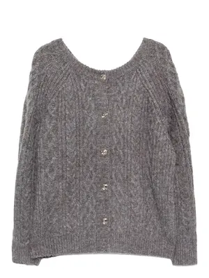 TOUT A COUP Cable Knit Cardigan - Grey