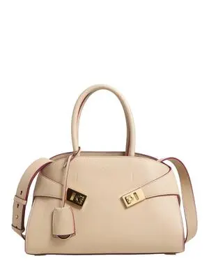 FERRAGAMO Small Hug Top Handle Satchel - Stone