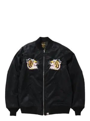 A BATHING APE Tiger Embroidery Reversible Jacket - Black