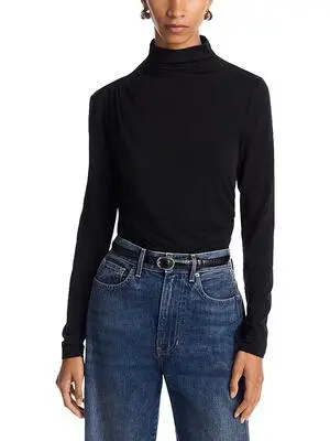 Veronica Beard Mylie Mock Neck Top - Black