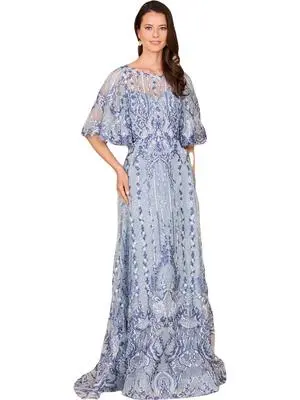 LARA NEW YORK A-line Embellished Gown - Blue