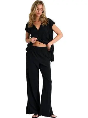 SHAN SHAN Straight-Leg Silk Pants
