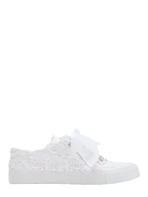 FOREVER & ALWAYS SHOES Belle Lace Bridal Sneakers - White