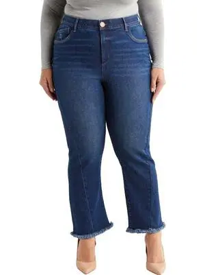 Wit & Wisdom Wit & Wisdom Bennett 'ab'solution Skyrise Frayed Ankle Barely Bootcut Jeans Blue