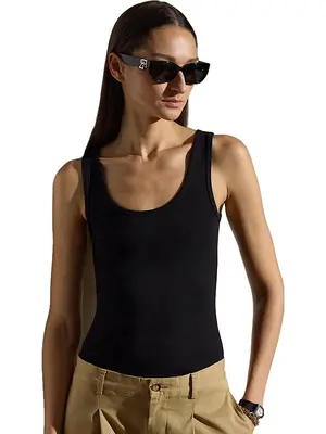 Ralph Lauren Ellis Rib-knit Tank Top - Black