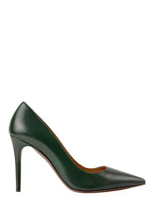 Ralph Lauren Tenney 95 Mm Goatskin Pump - Dark Racing Green