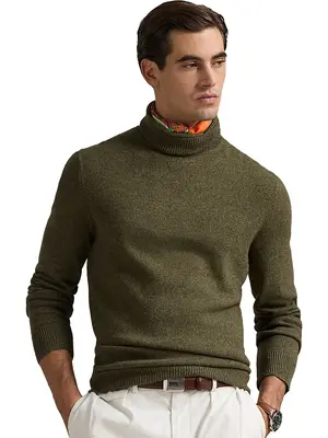 Ralph Lauren Ralph Lauren Wool-Cotton Turtleneck Sweater Olive Heather