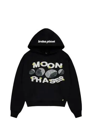 BROKEN PLANET Moon Phases Hoodie - Midnight Black