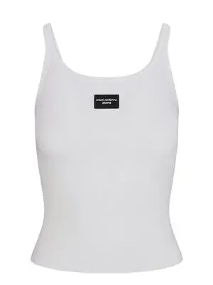 SKIMS X Dolce&gabbana Cotton Rib Scoop Tank - Snow
