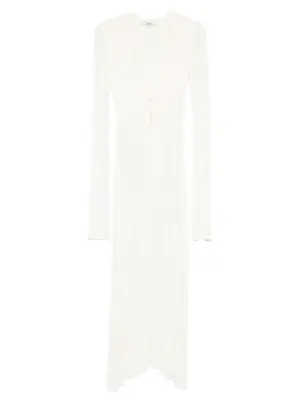 MANURI Suki Flute Sleeve Maxi Dress - White