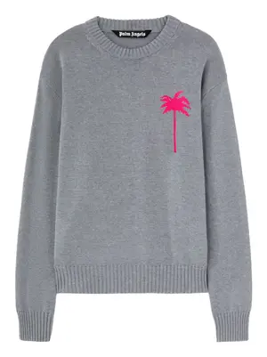 Palm Angels Knit Palm Jumper - Grey