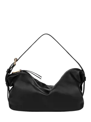 Moschino Tie Me Leather Shoulder Bag - Black