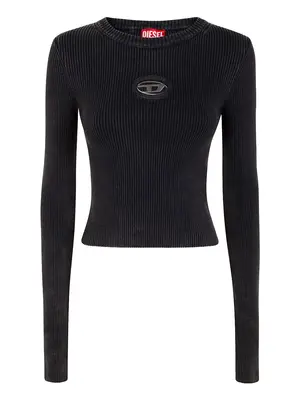DIESEL Ribbed Knit Top - Black